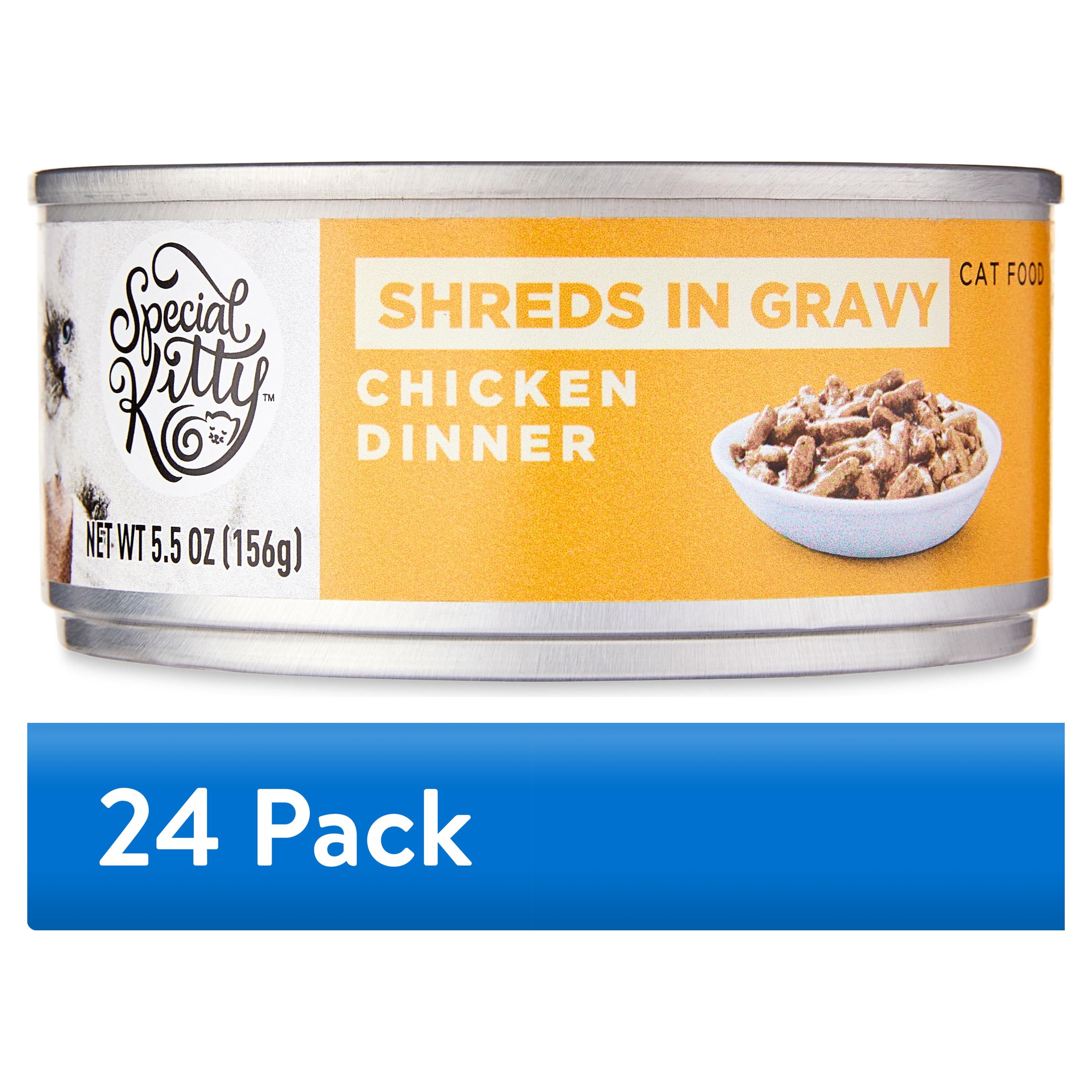 (24 pack) Special Kitty Chicken Dinner Shreds in Gravy Wet Cat Food, 5. ...
