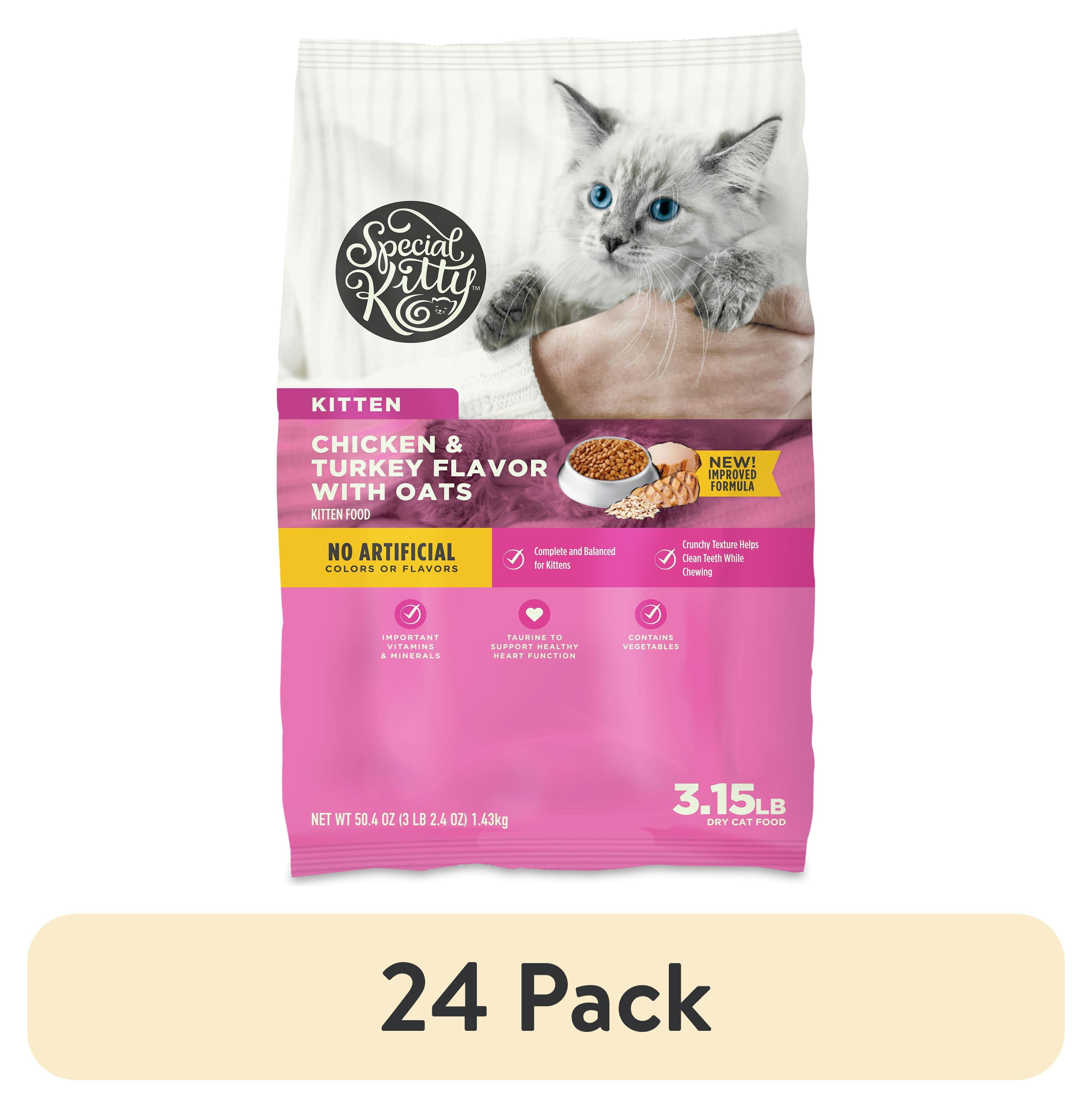 (24 pack) Special Kitty Chicken and Turkey Flavor with Oatmeal Kibble ...