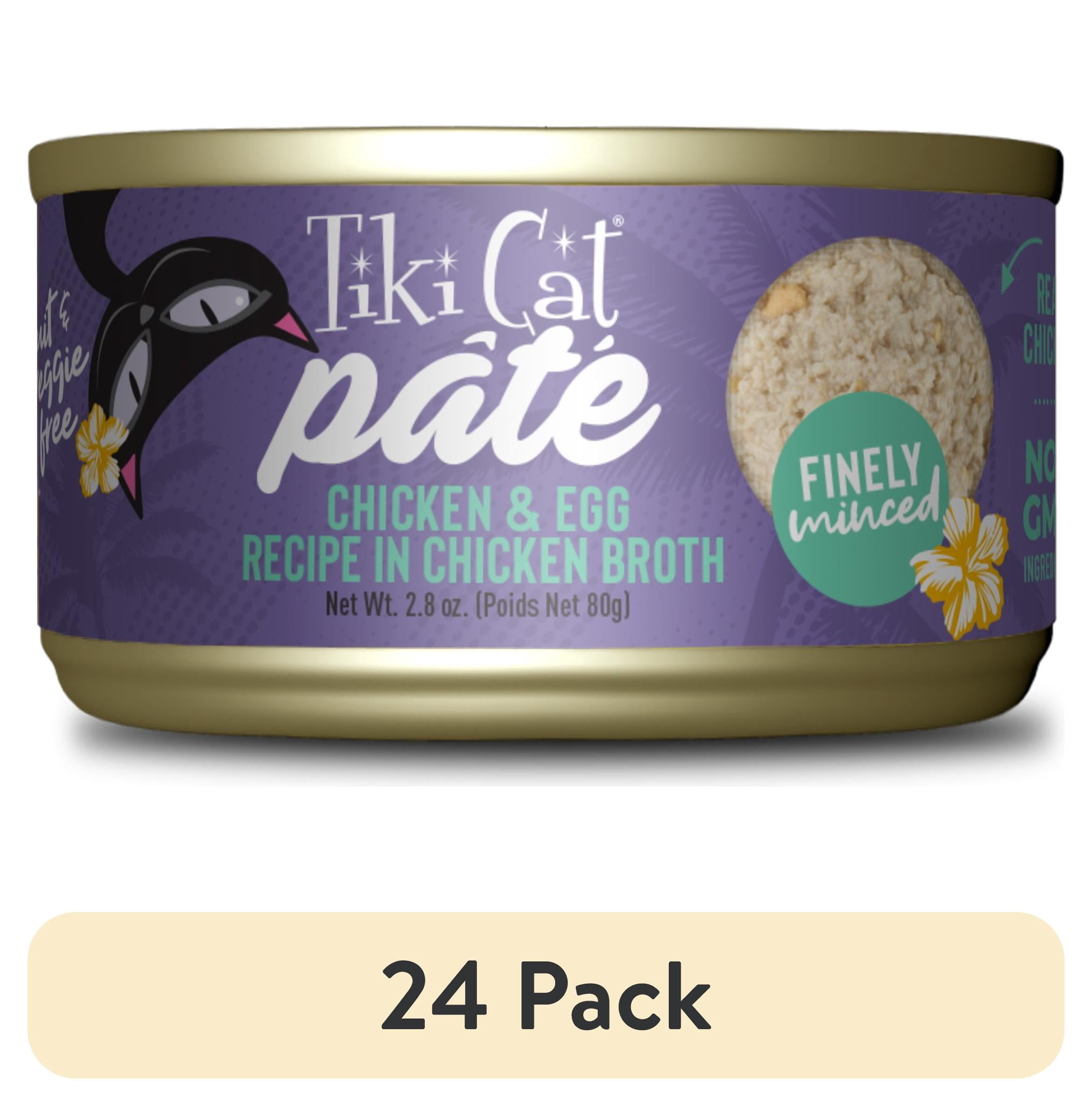 (24 pack) Tiki Cat Luau Pate Wet Cat Food, Chicken & Egg, 2.8 oz. Can ...