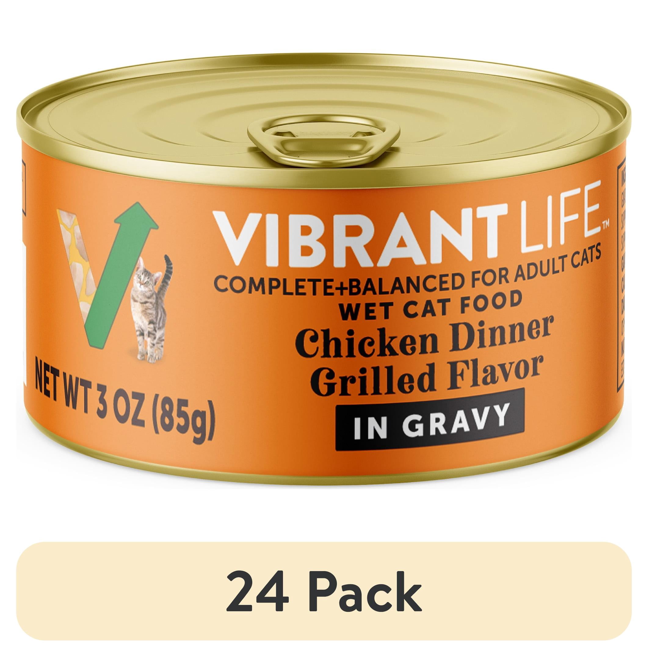 (24 pack) Vibrant Life Chicken Dinner Grilled Flavor Cuts in Gravy Wet ...