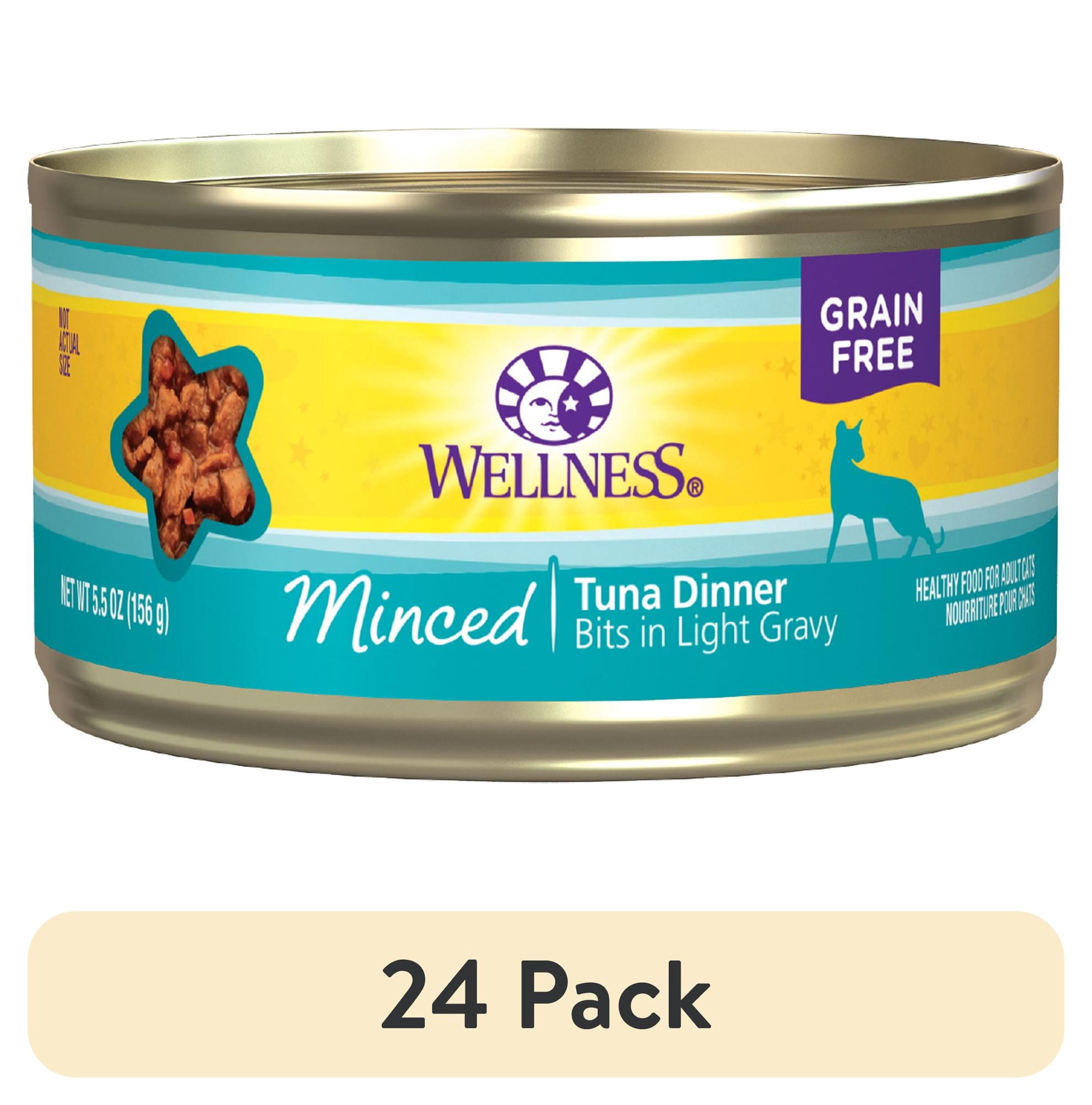 (24 pack) Wellness Complete Health Wet Canned Cat Food, Minced Tuna ...