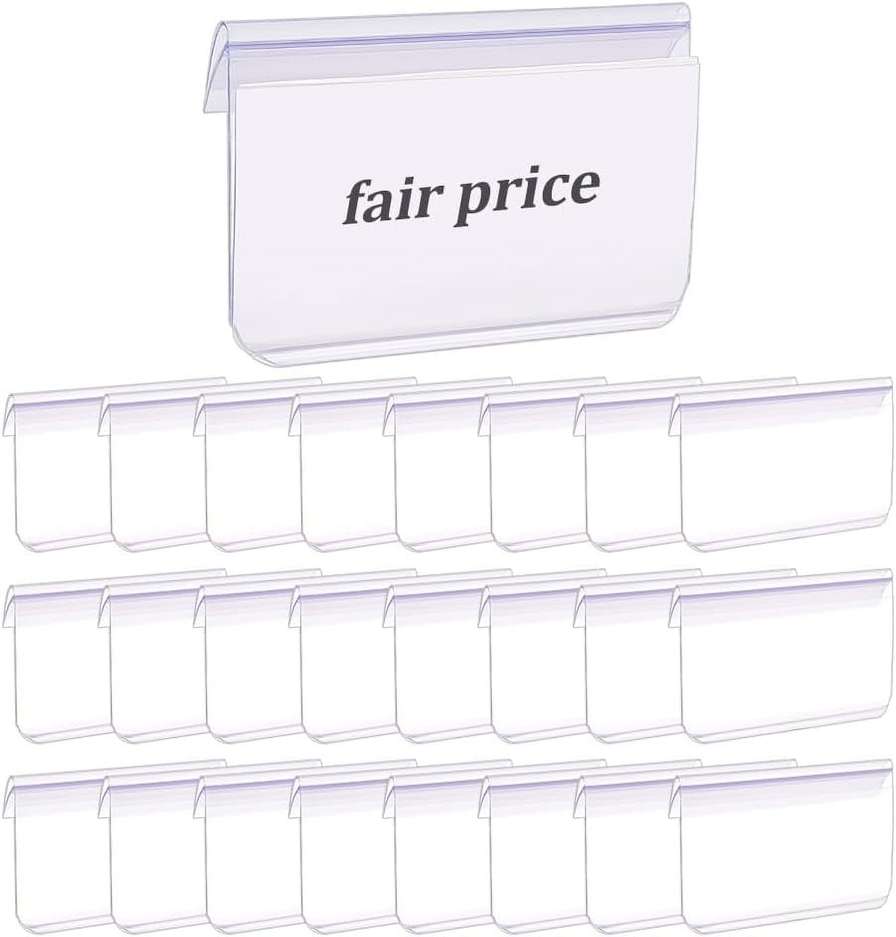 24 pc 24pcs Clear Plastic Retail Price Tag Label Holder 4.13x2.6x0 ...