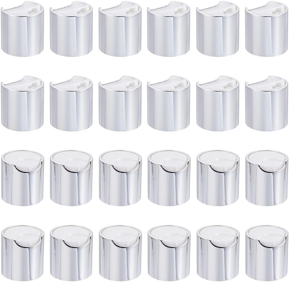 24 pc Aluminum Thread Cap for Bottle Silver 27.5x28mm - Walmart.com