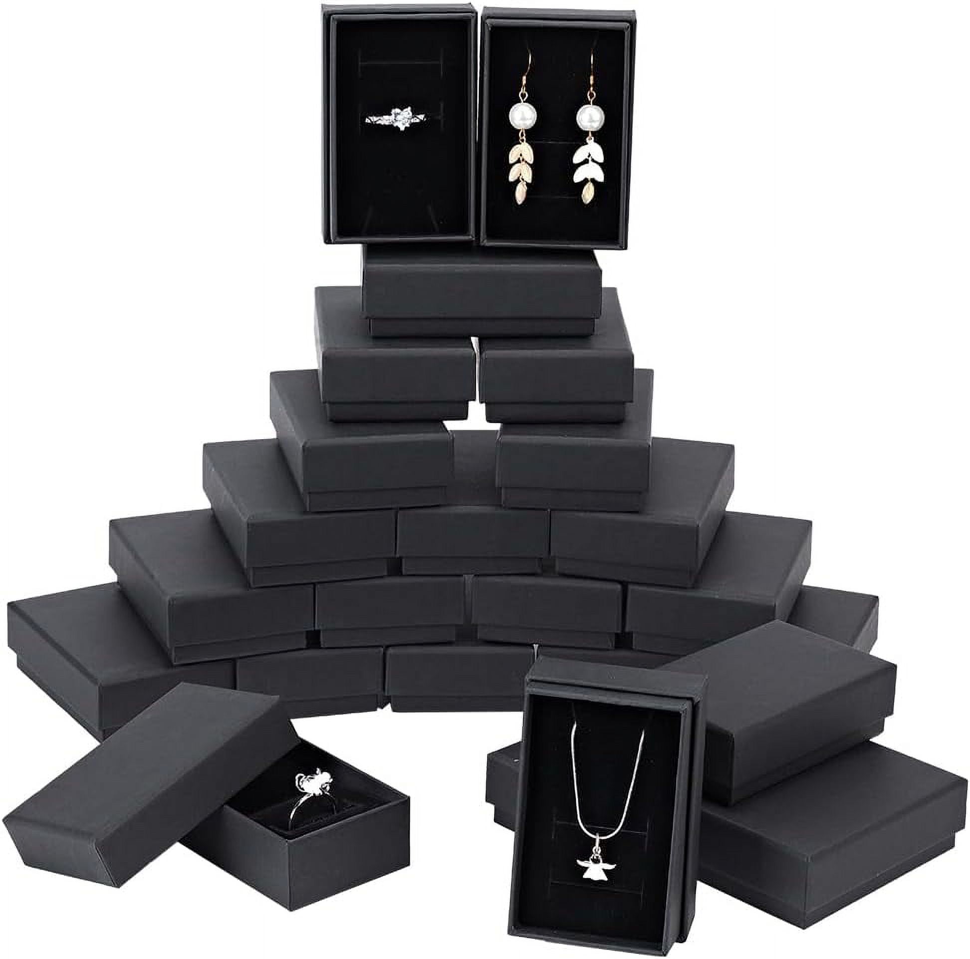 24 pc Kraft Paper Cardboard Jewelry Boxes Ring Box Rectangle Black 8 ...