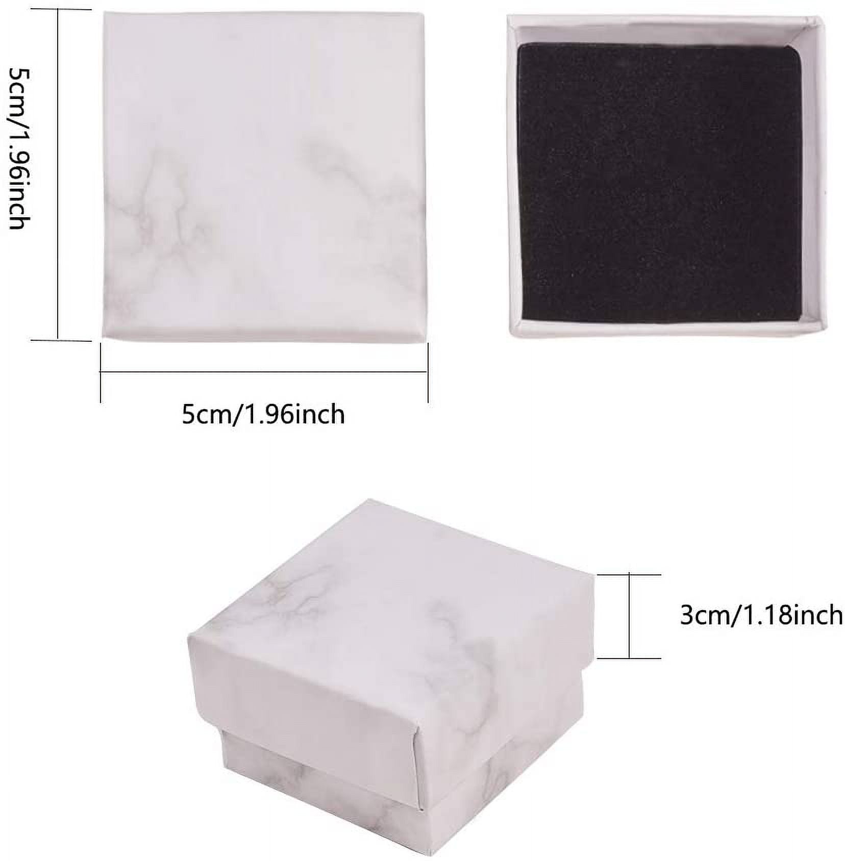 24 pc Paper Cardboard Jewelry Ring boxes Square White 5.2x5.2x3.3cm ...