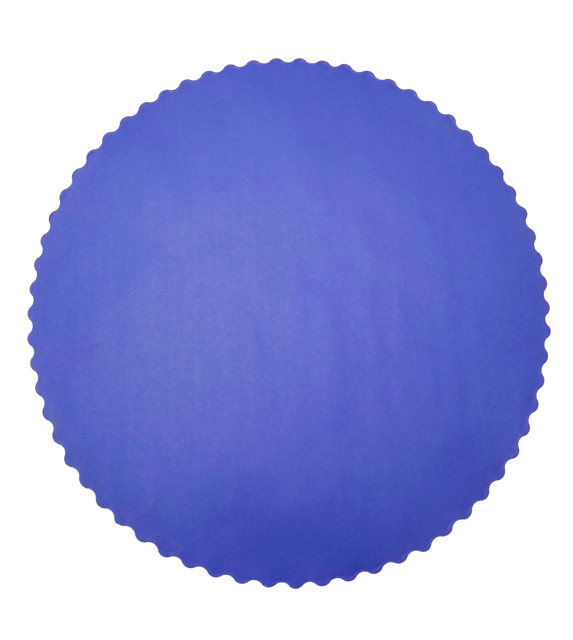 24 pcs - 14 inch diameter Royal Blue round paper placemats scalloped ...