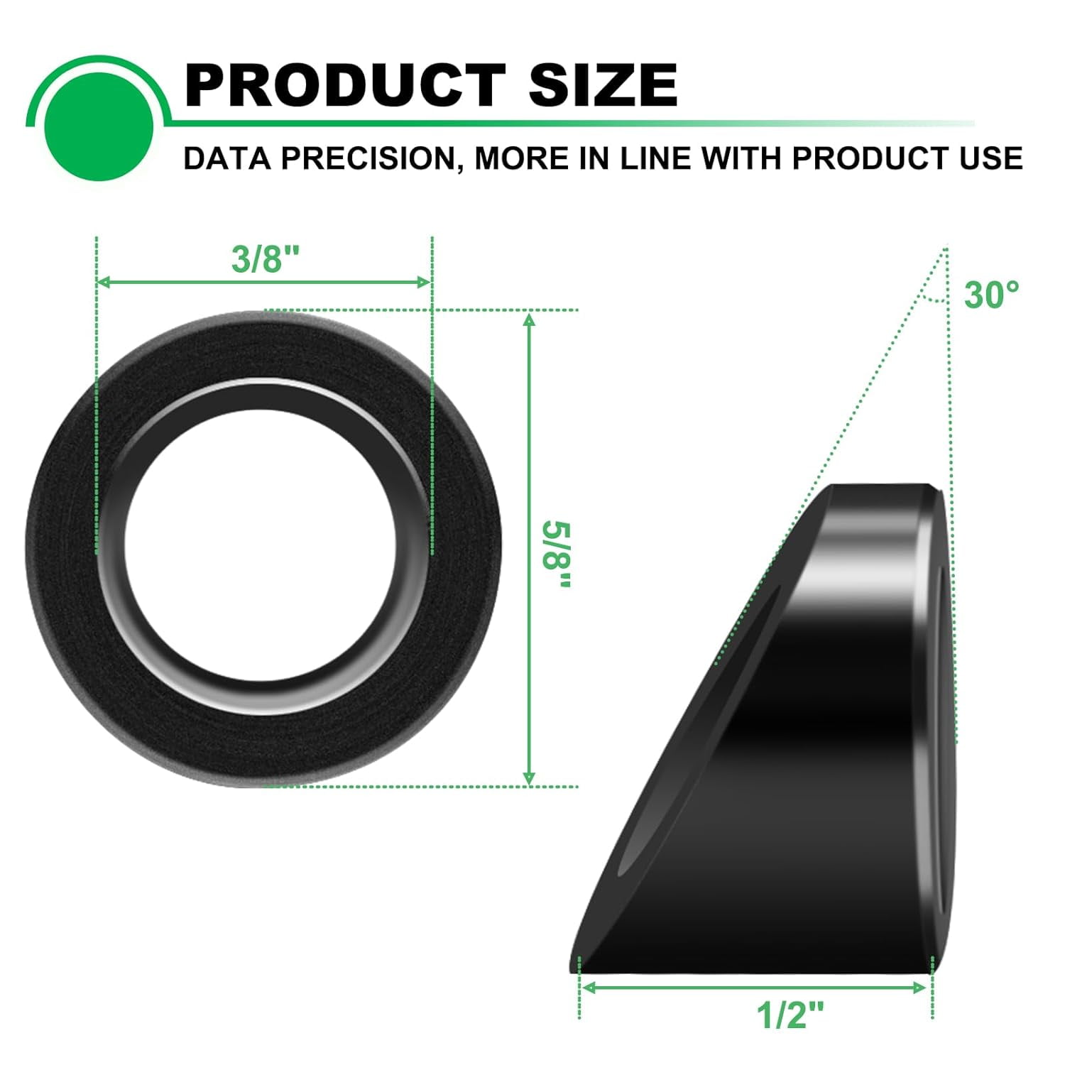 24 pcs 3/8" Angle Washers for Railing Stair End, 30 Degree Black ...