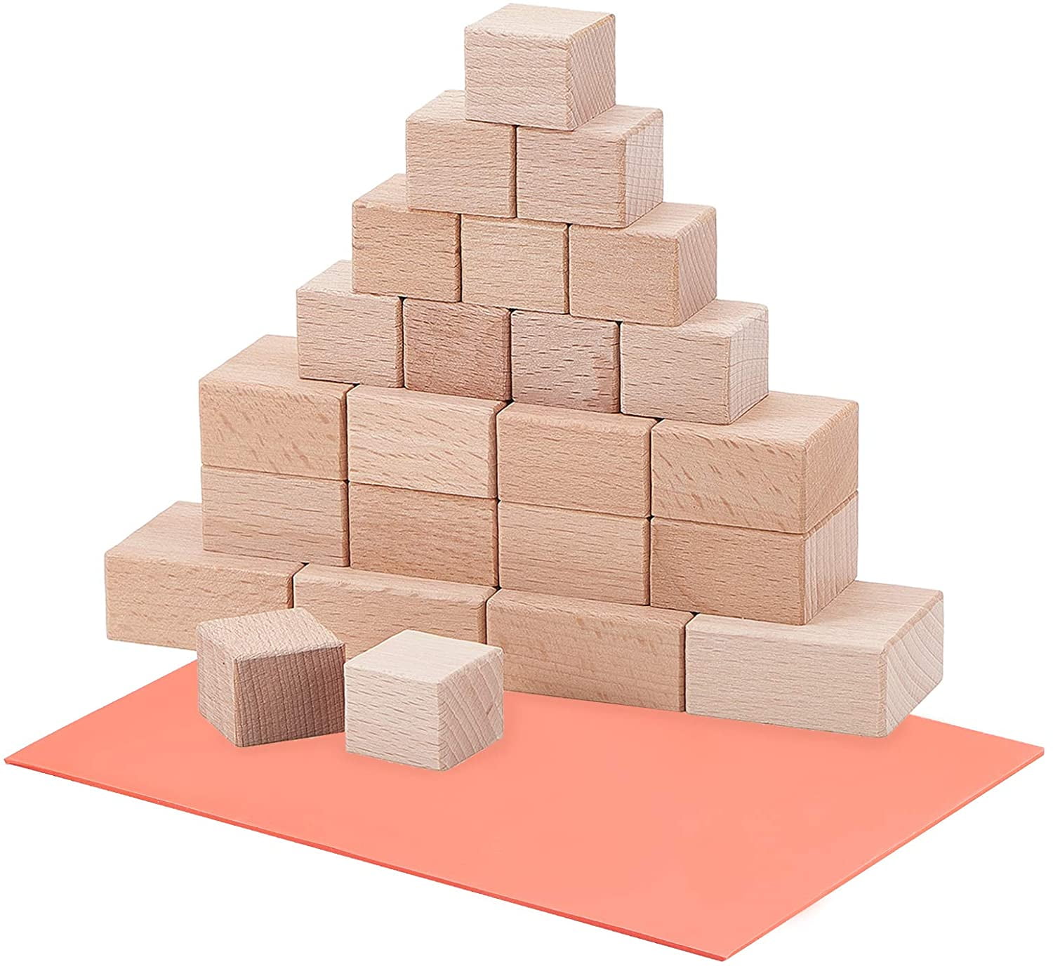 24 pcs 3 Sizes 1x1 1.3x1.3 1.7X 1.5 Inch Blank Hard Wood Rubber Stamp ...