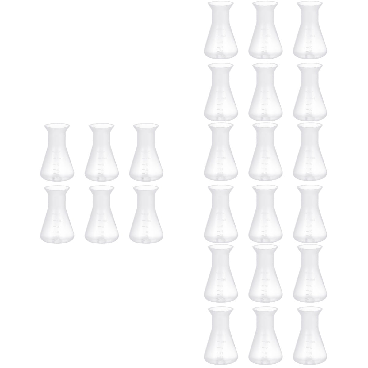 24 pcs 50ml Laboratory Plastic Erlenmeyer Flask Experiment Flask ...