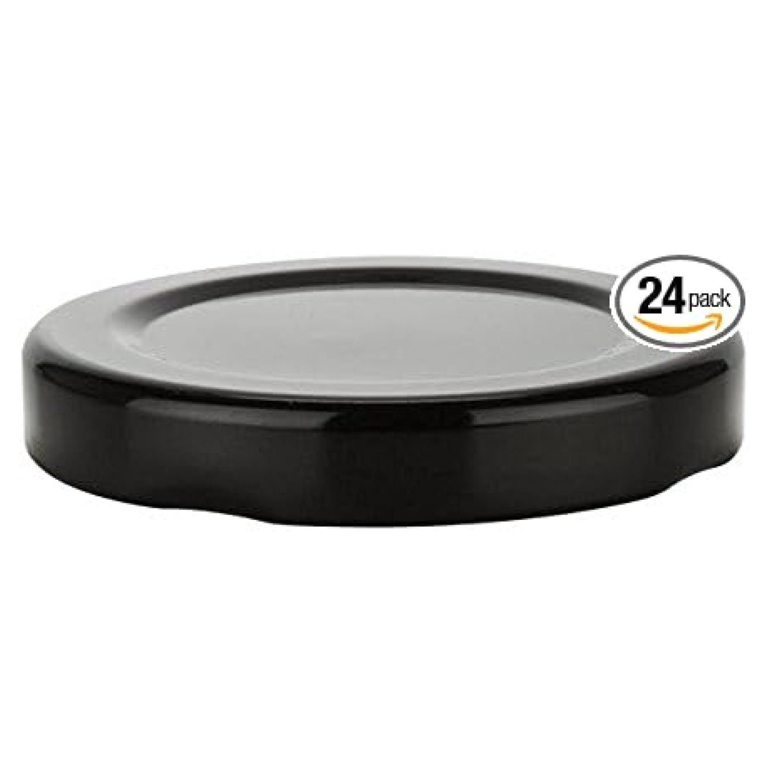 24 pcs 70TW Black Lids, BPA Free Plastisol Lined - 70mm Lug Lids for ...