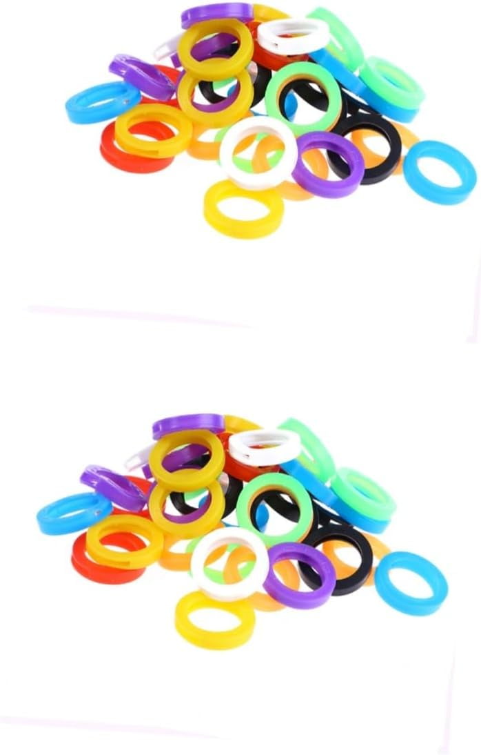 24 pcs Elastic Coding Bright Color to Assorted Sleeve Id Code Identify ...