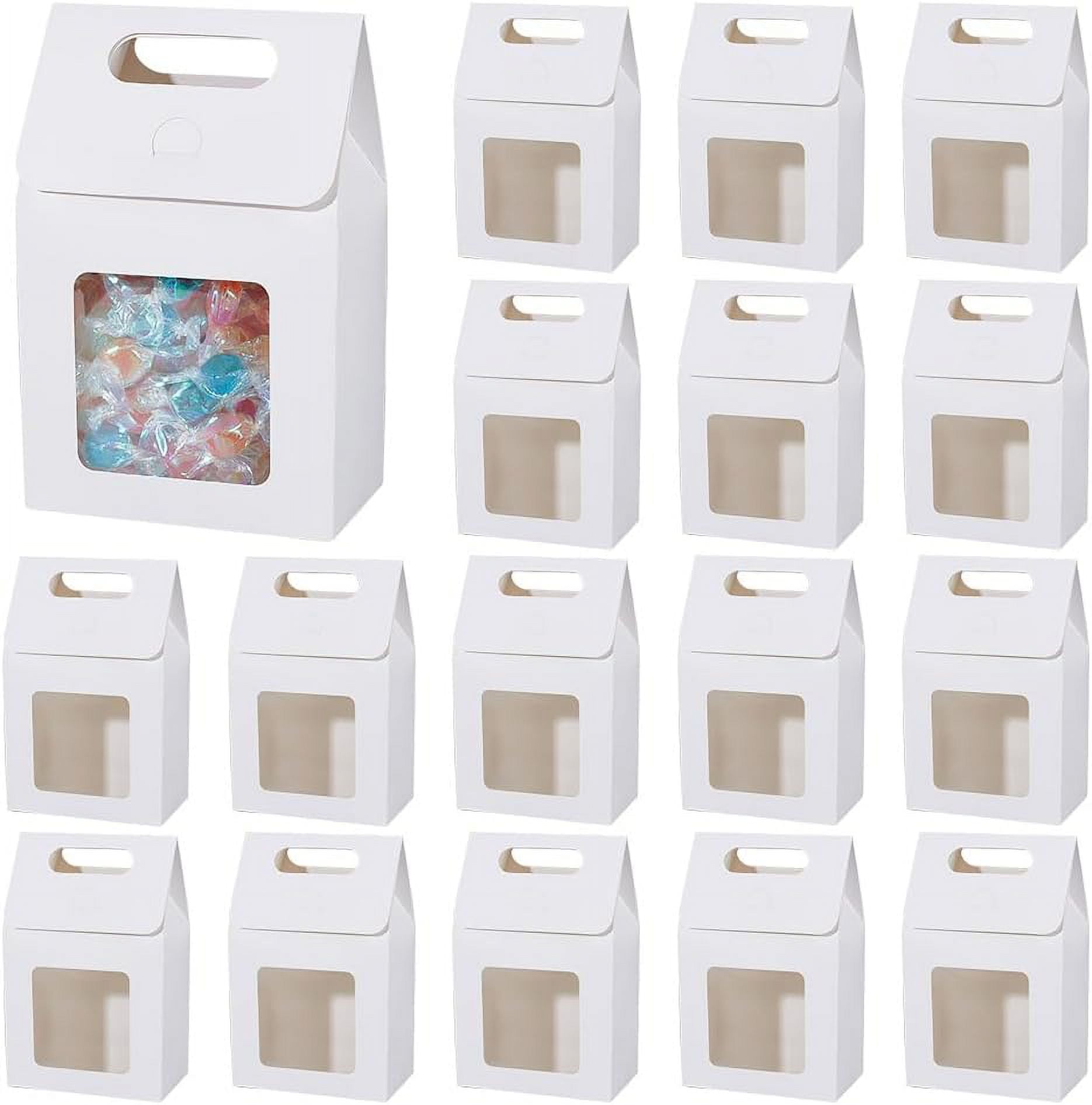 24 pcs Goodies Boxes Gift Boxes Treat Boxes with Window White Gift ...