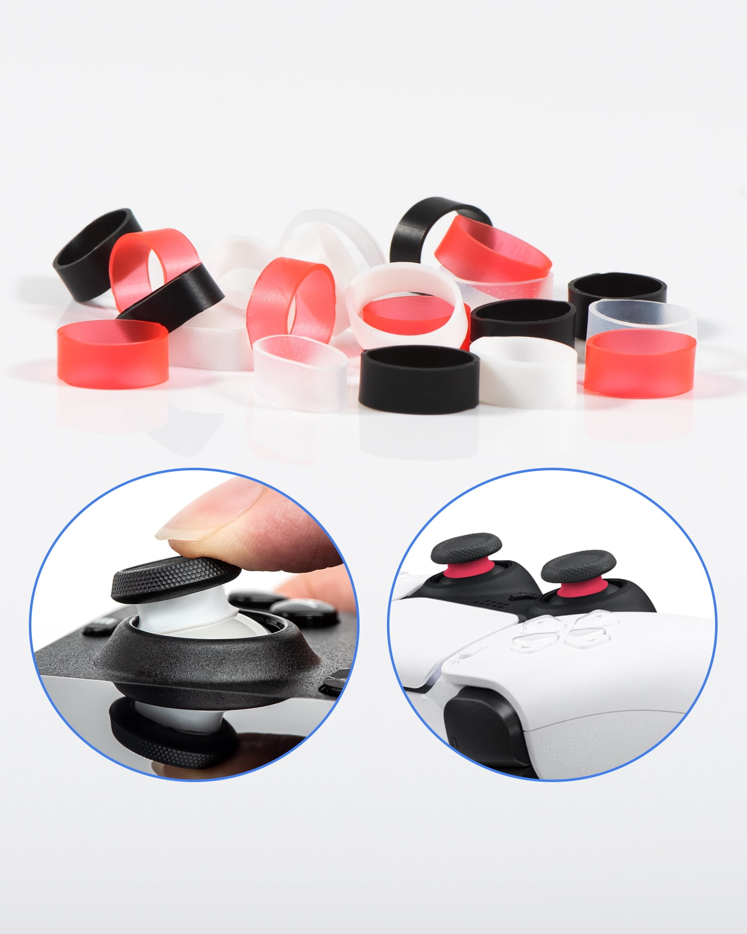 24 pcs Joystick Silicone Protective Ring , Gaming Handle Remote Stick ...