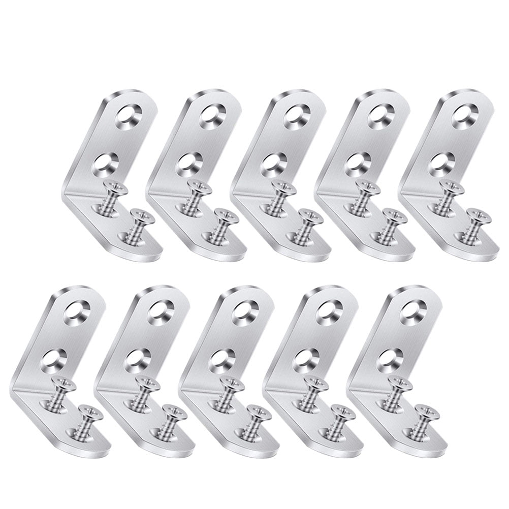 24 pcs Metal Corner Brackets 90 Degree Bracket for Wood Shelves ...