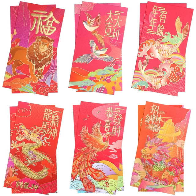 24 pcs New Year Red Envelopes 2024 Chinese Dragon Lunar Year Red ...
