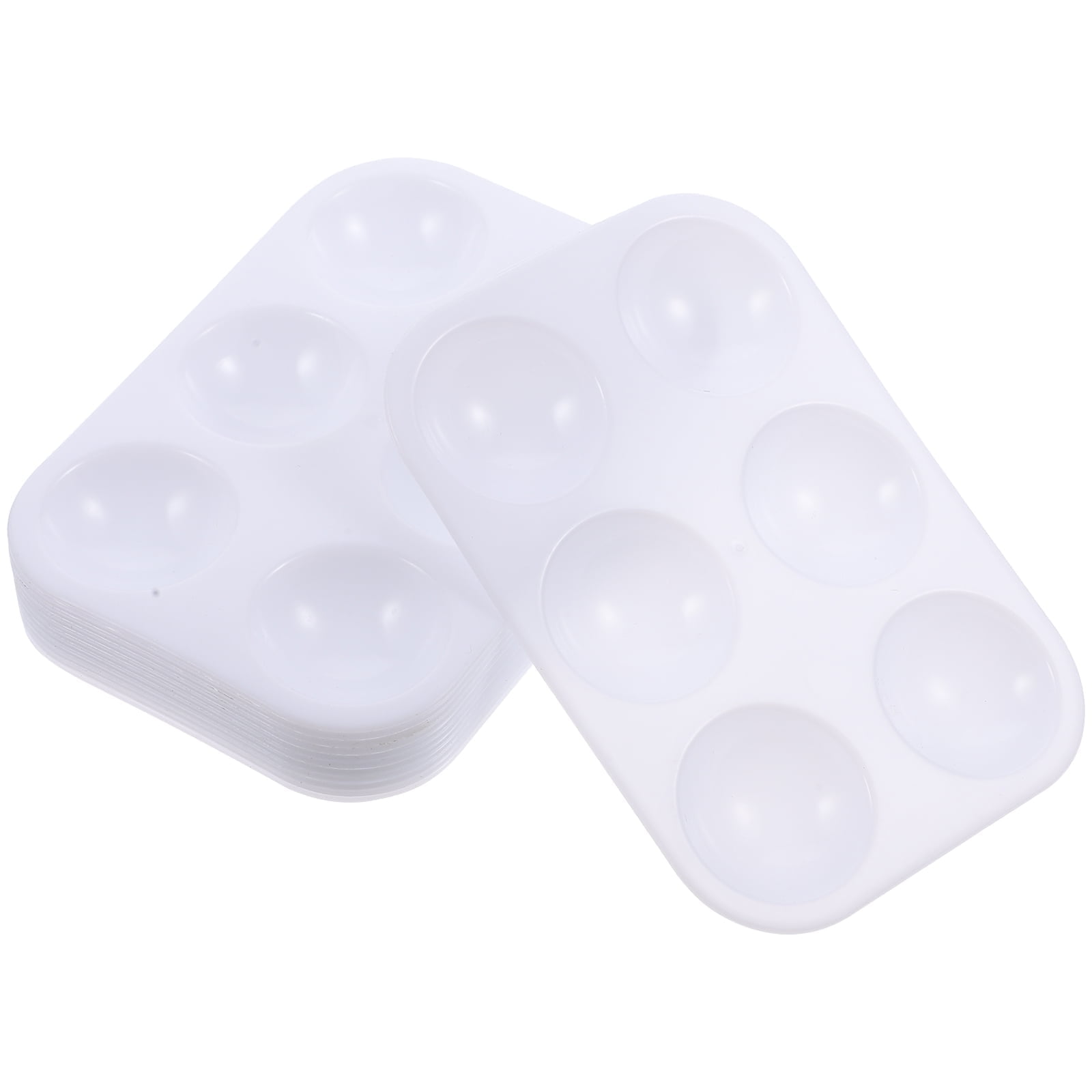 12 pcs Plastic Paint Color Palettes Painting Pallet Trays Plastic Water ...
