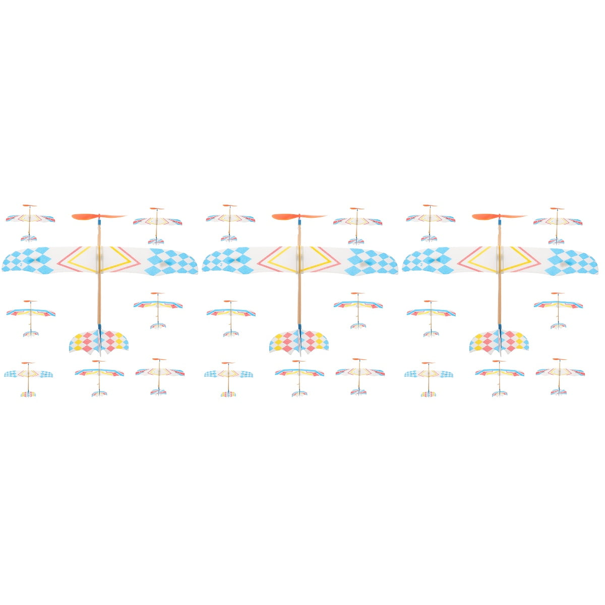 24 pcs Simple Airplane Model Outdoor Glider Plane Toy Rubber Band ...