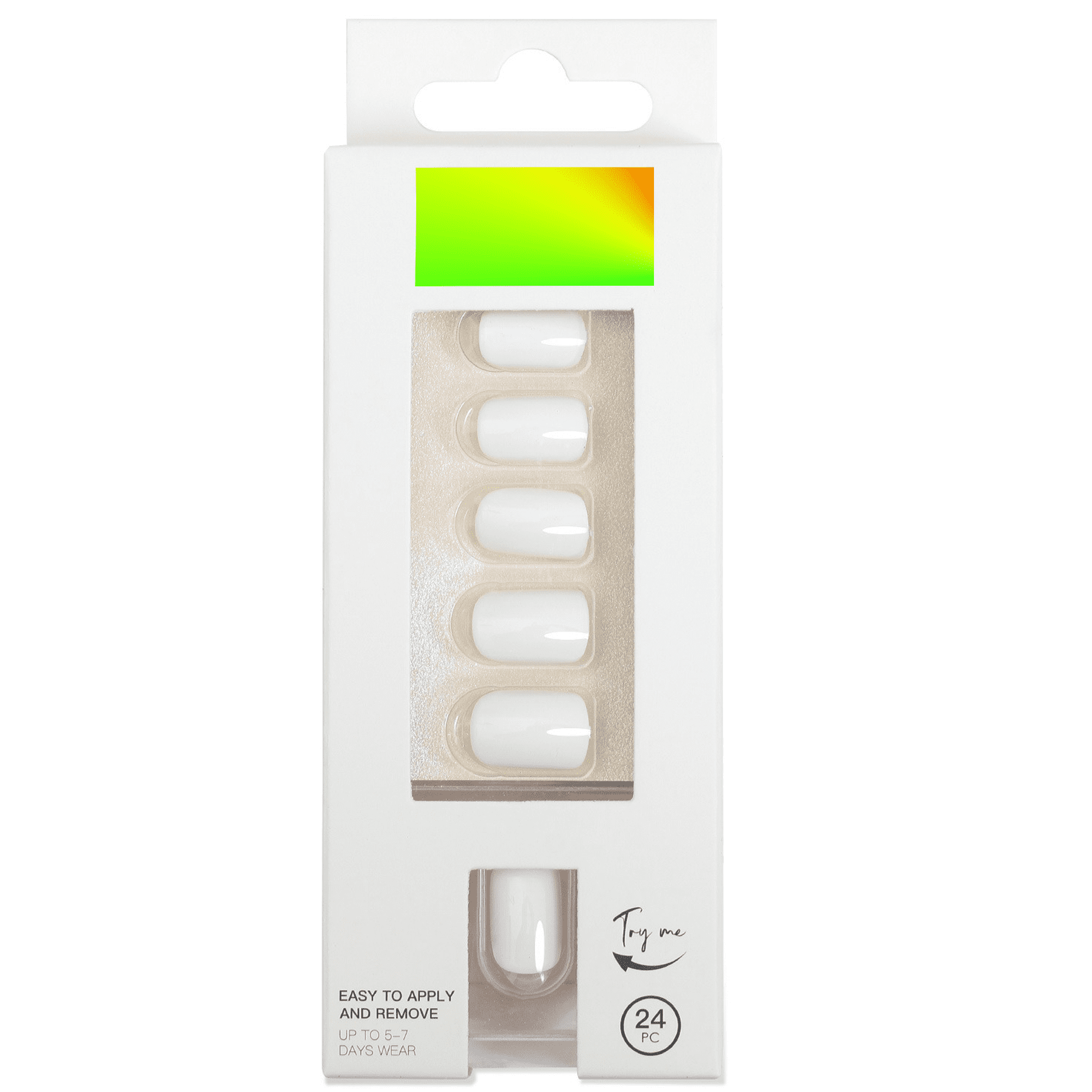 24 pcs Square Short Press On Nails, No Glue Squoval Shape Opaque Fake ...