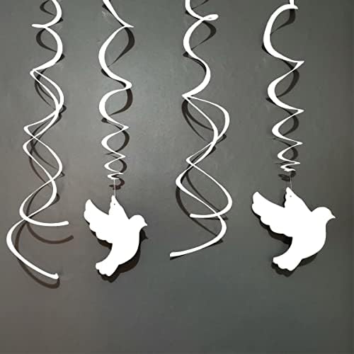 24 pcs White Pigeon Swirls Decor Birthday Party Baby Shower White ...