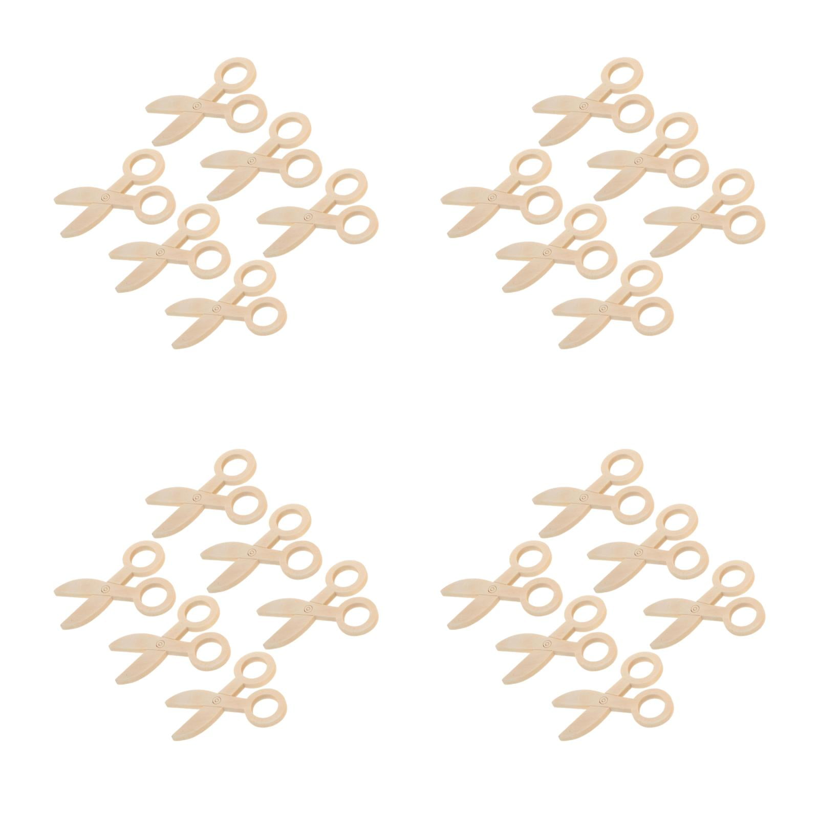 24 pcs Wooden Toy Scissors Hand Eye Coordination Pretend Play ...