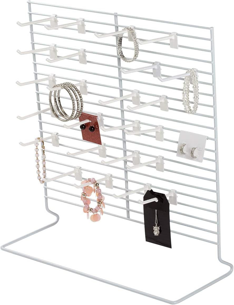 24-peg White Wire Countertop Rack - 18"W x 20"H - Display Racks for ...