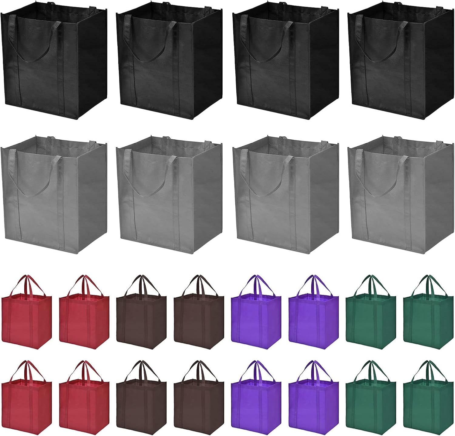 24 piece large capacity foldable shopping bag reinforced with handheld ...