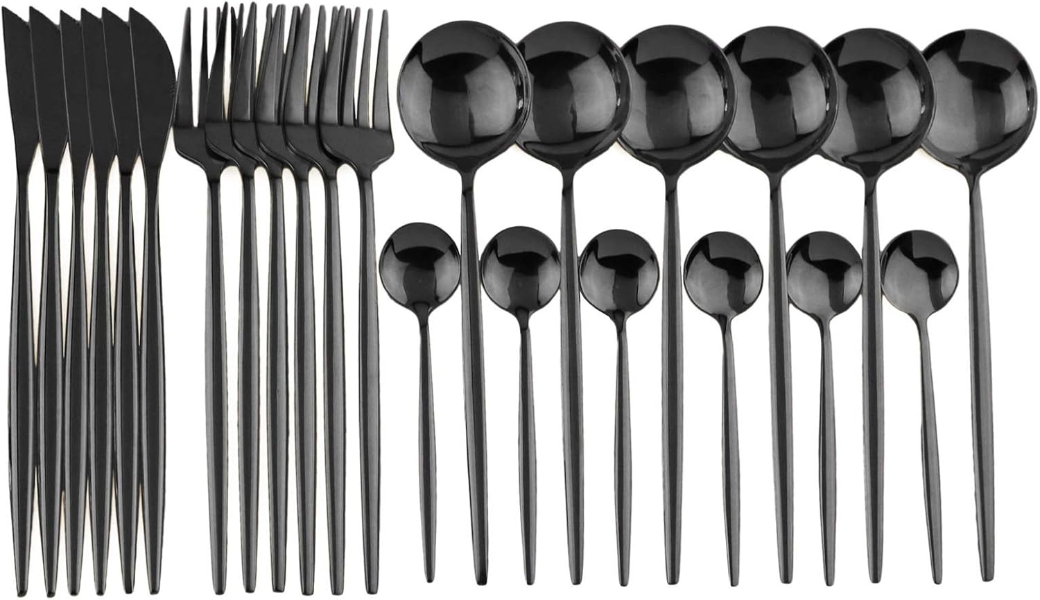 24 pieces of rainbow cutlery set stainless steel cutlery set cutlery ...