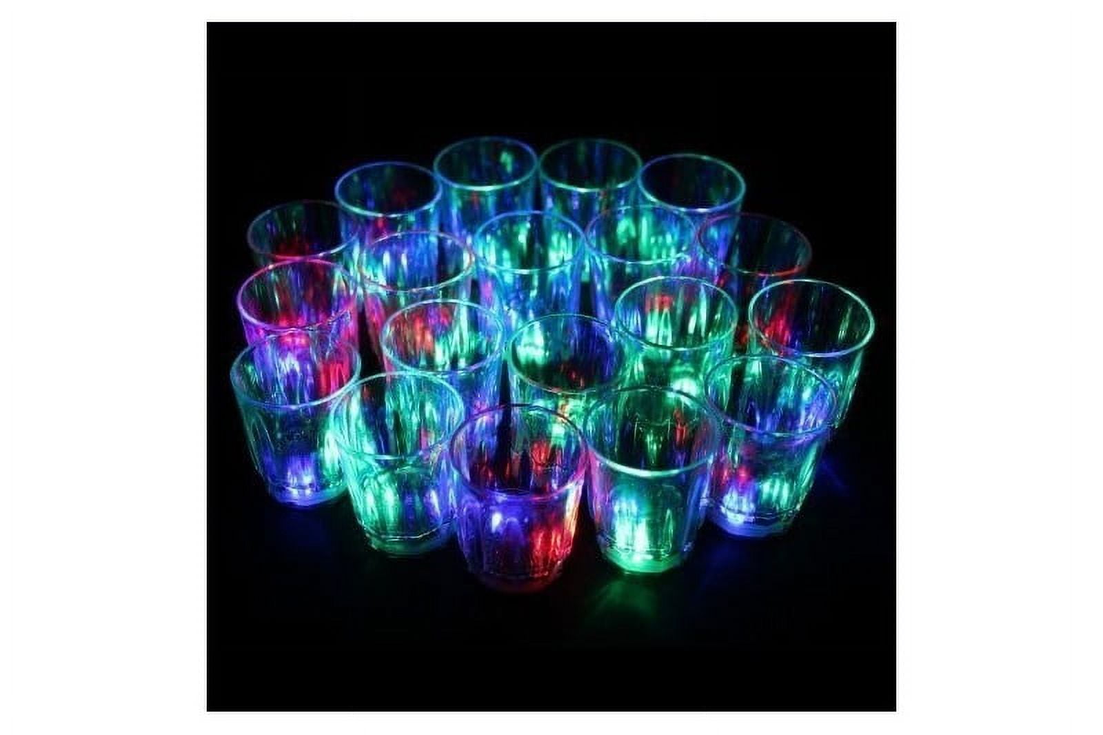 24/pk Non-toxic Plastic Colorful Flashing Light UP LED Cups Shots Glass ...
