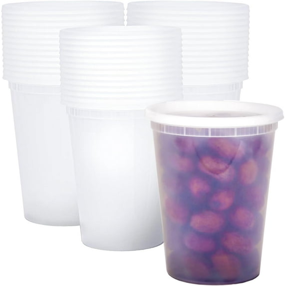 [24 sets] 32oz Deli Containers with Lids，Food Storage Container with ...
