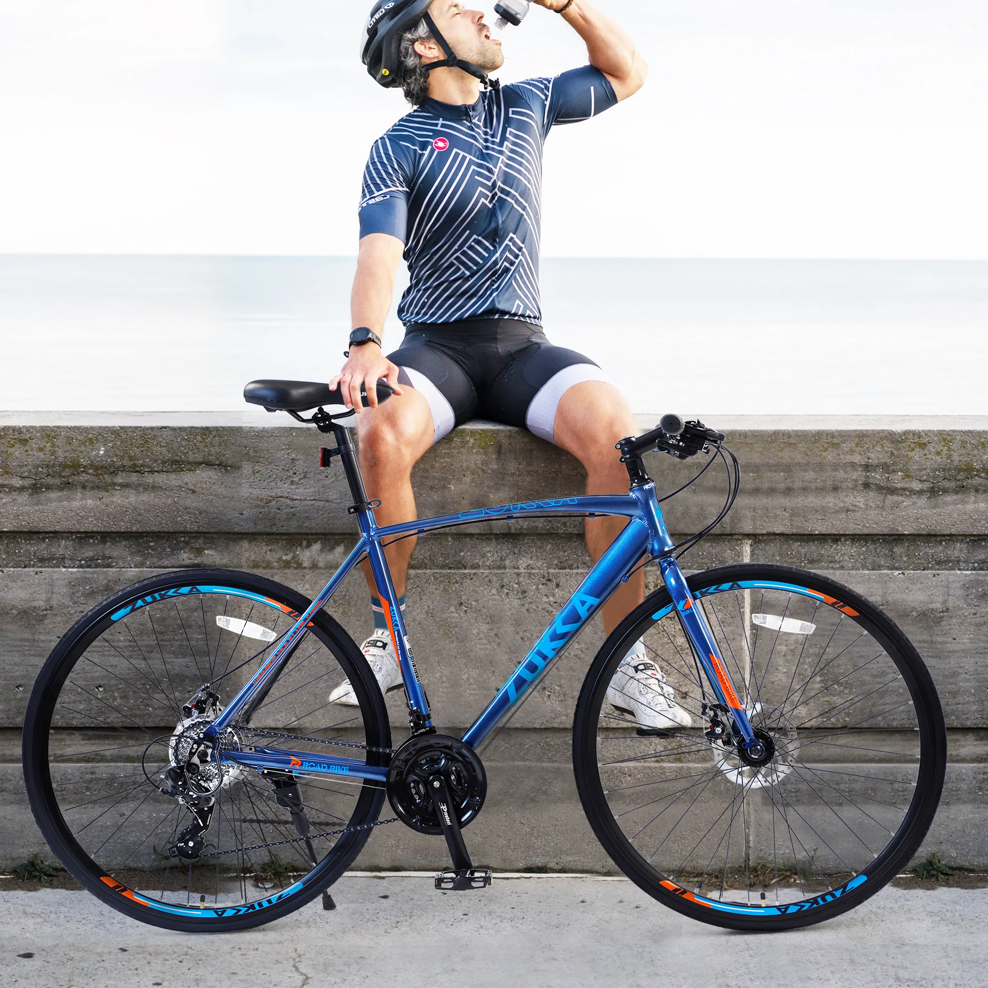 24-speed hybrid bicycle, disc brakes 700C road bike, city bike, easy to ...