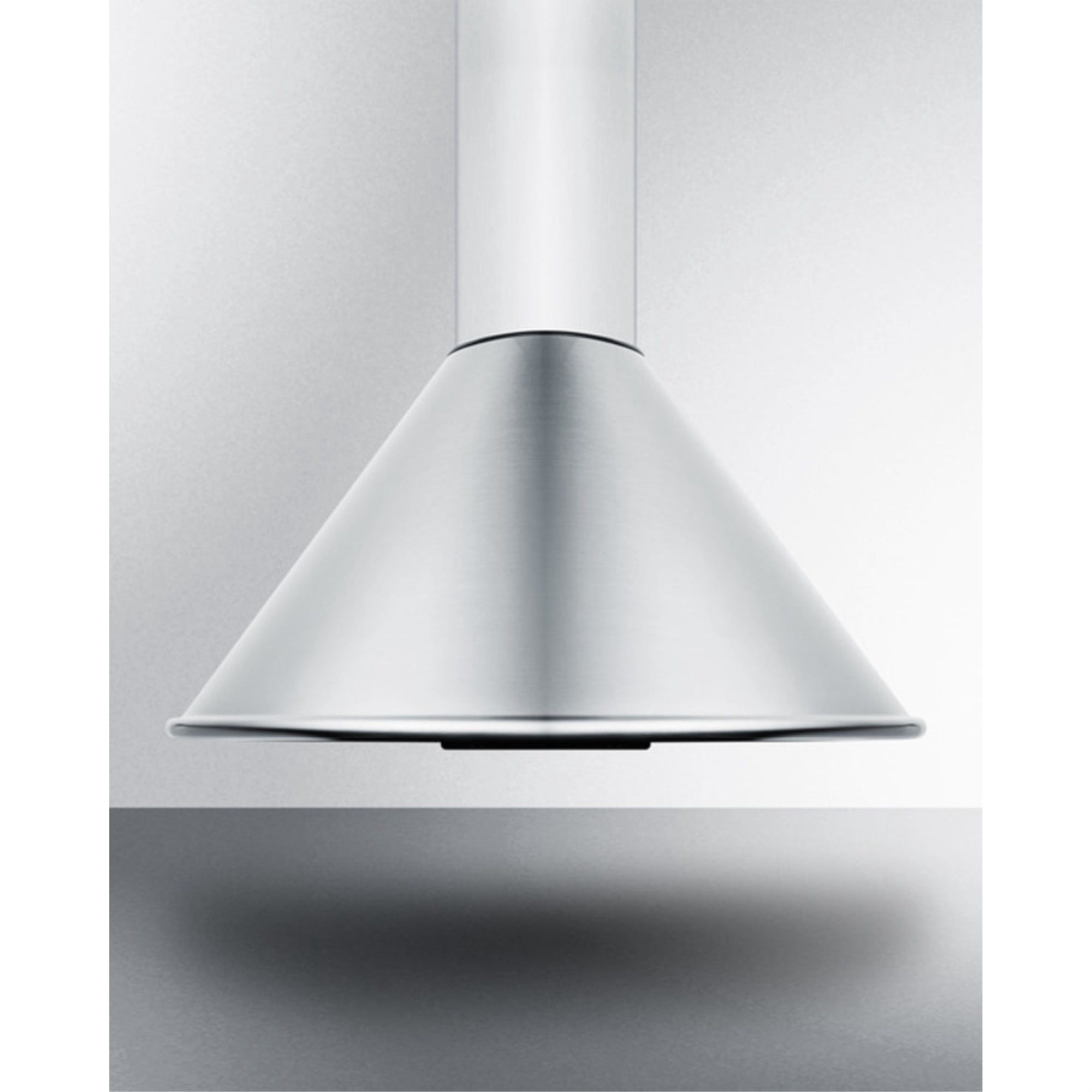 24" wide European 600 CFM range hood in stainless steel with a curved ...