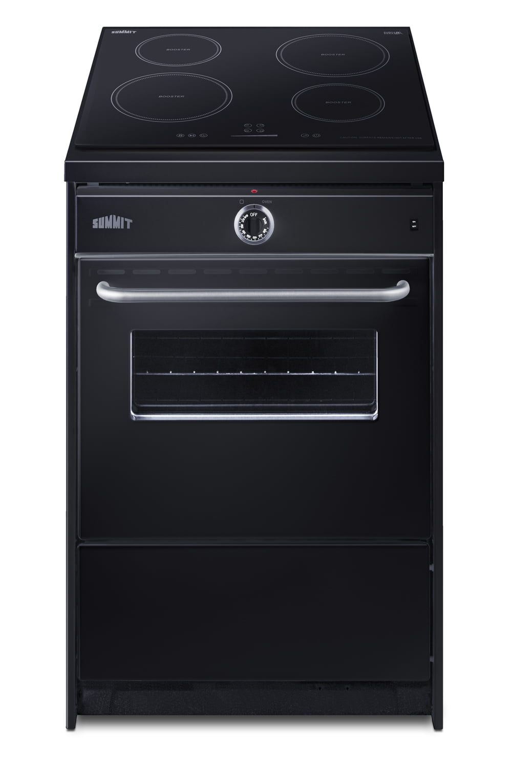 24" wide slide-in style 220V electric range in black with induction ...