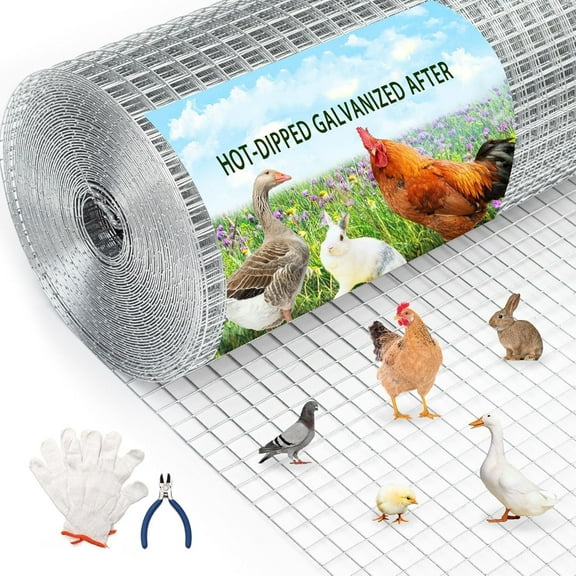 VEVOR Hardware Cloth 24 in x 50 ft, 1/2 in 19 Gauge Galvanized Wire ...