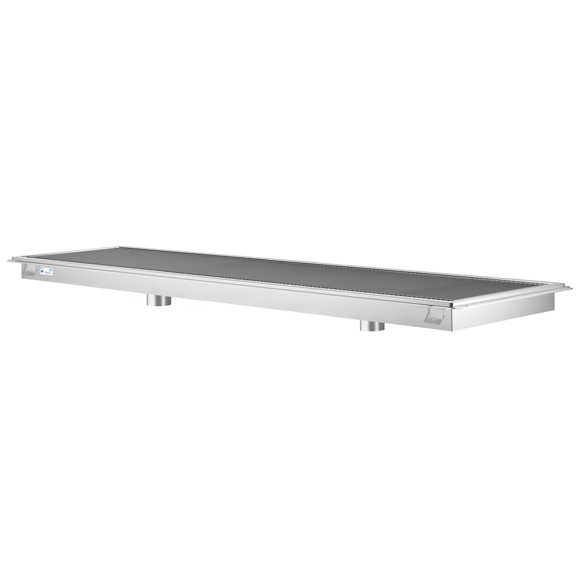 24" x 108" Stainless Steel Floor Trough Drain, 14-Gauge with Subway ...