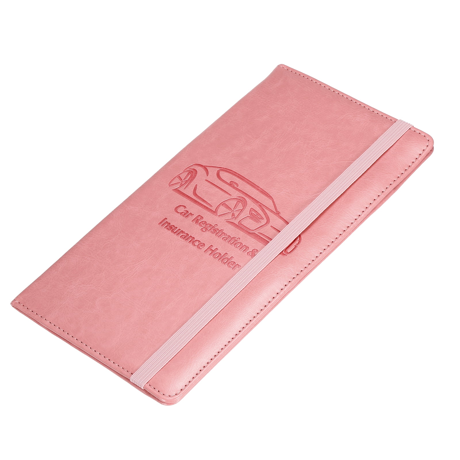 24 x 12.8 cm PU Leather Car Registration and Insurance Holder, Pink ...