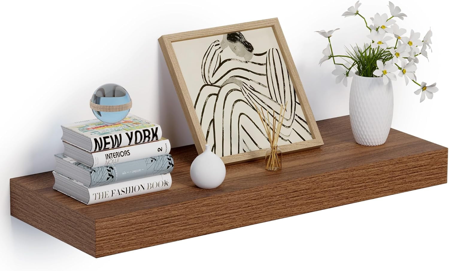 24 x 12 Inch Deep Floating Shelves Wall Mounted with Invisible Brackets ...