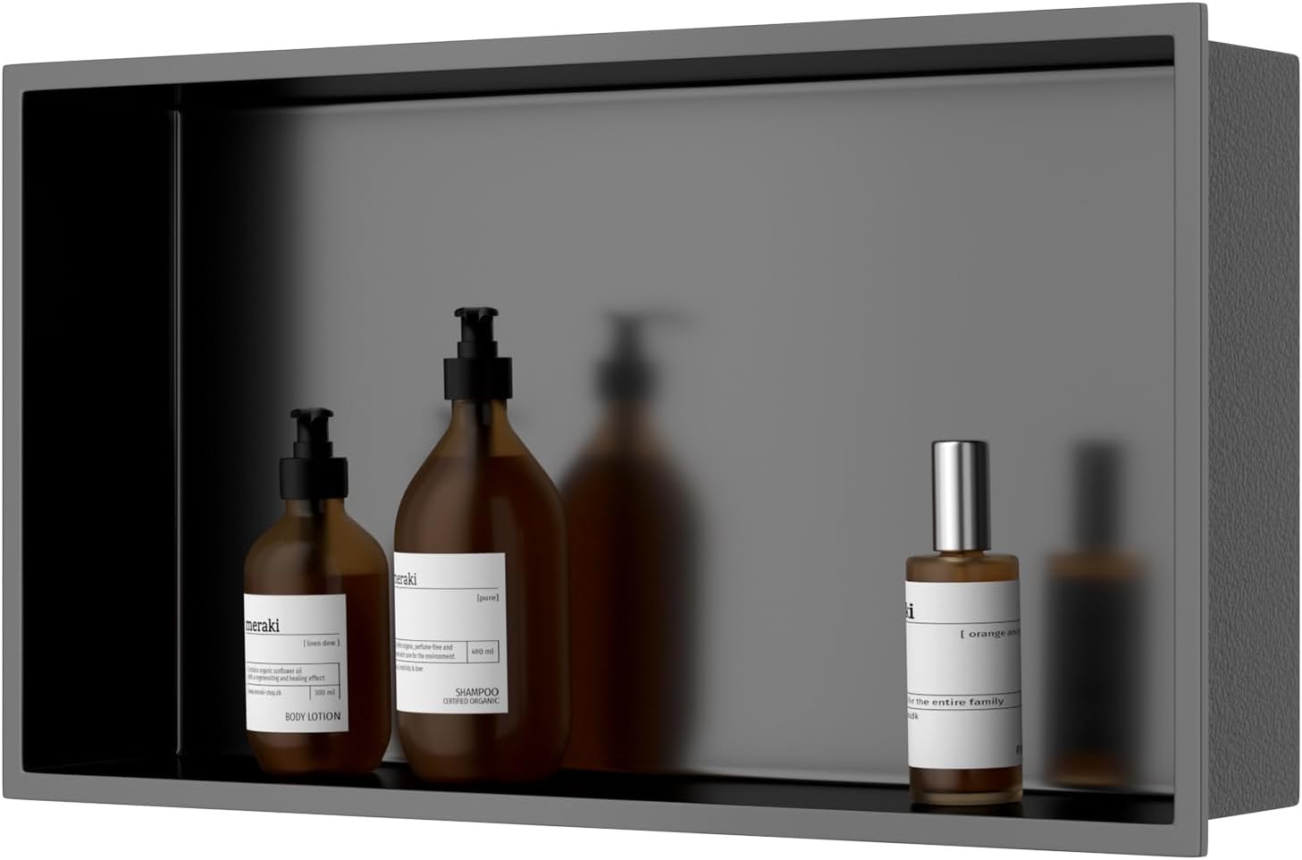 24" x 12" Rectangle Shower Niche, Gold Recessed Bathroom Shelf, No Tile ...