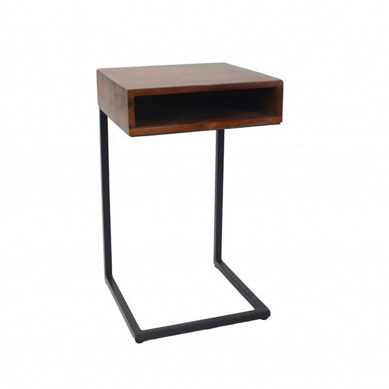 24 x 14 x 14 in. Gold & Natural Solid Wood Square End Table - Walmart.com
