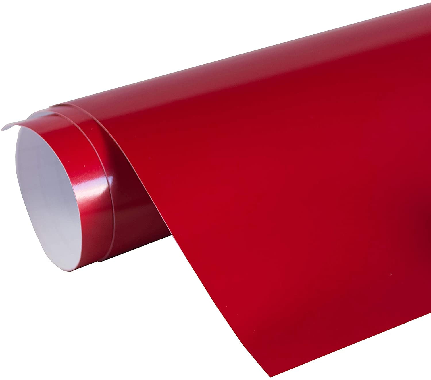 24" x 150 ft Roll of glossy red Repositionable Adhesive-Backed Vinyl ...
