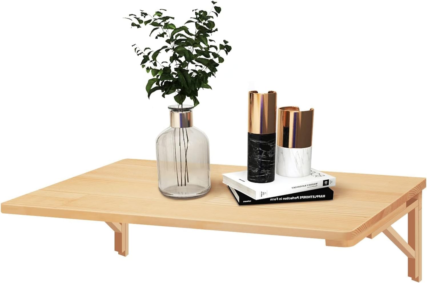 24 x 16 Inch Wall Mounted Folding Table, Pinewood Floating Table ...