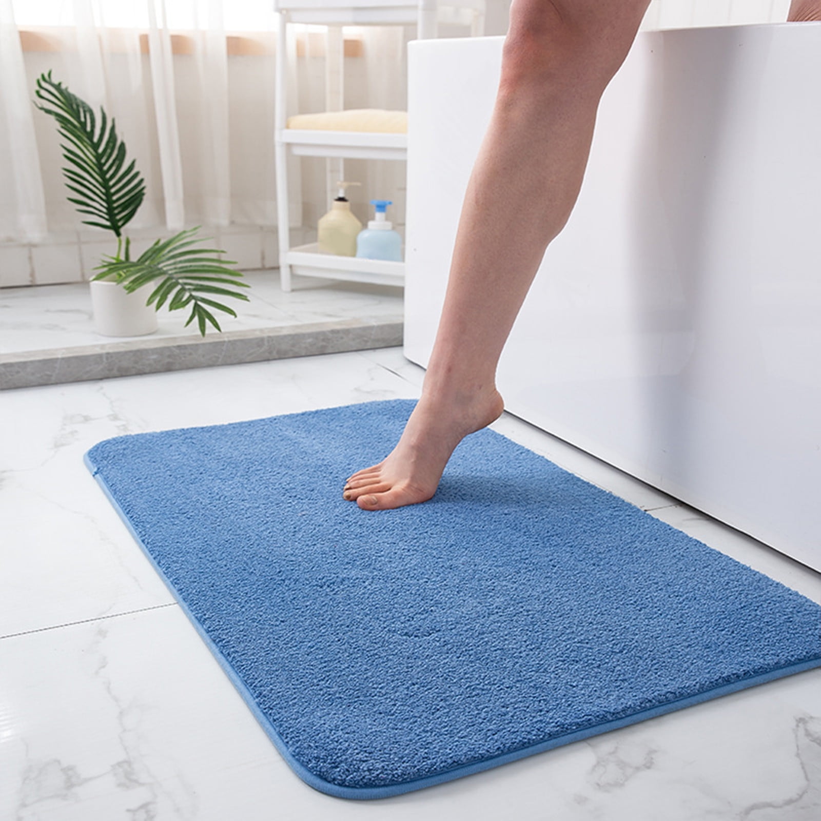 24" x 16" Shaggy Bathroom Rugs Super Soft Thick Microfiber Bath Mat ...