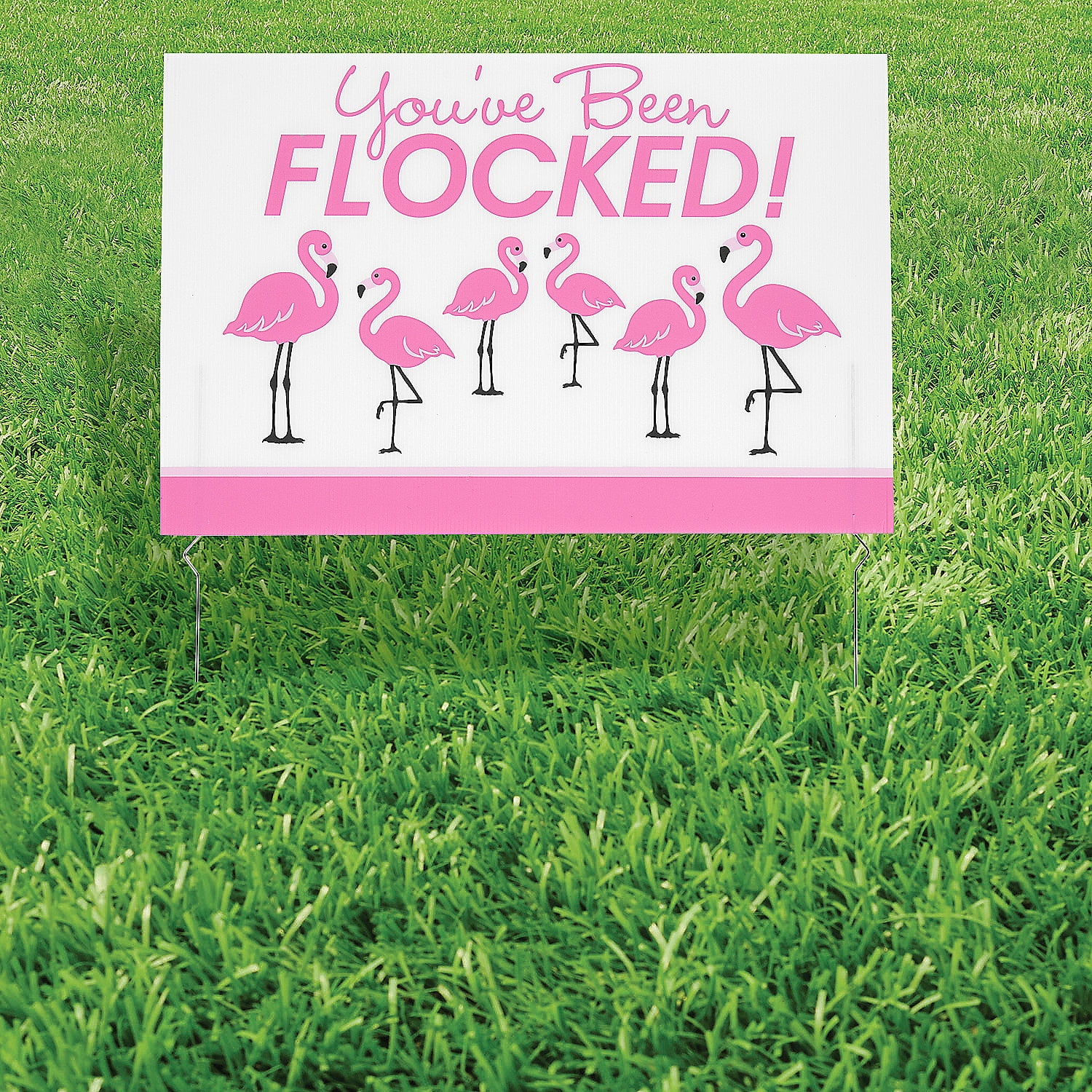24" x 16" You’ve Been Flocked Flamingo Yard Sign - Walmart.com