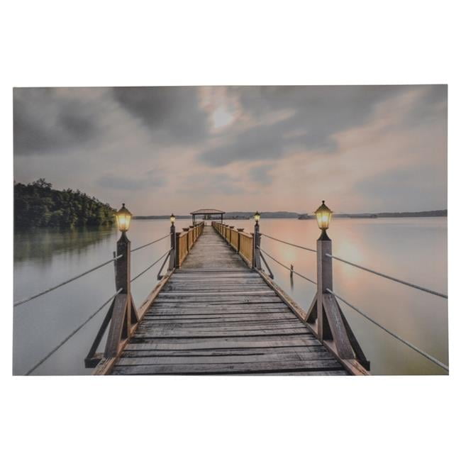 24 x 16 in. Light Up Bridge on Water Wall Art - Walmart.com