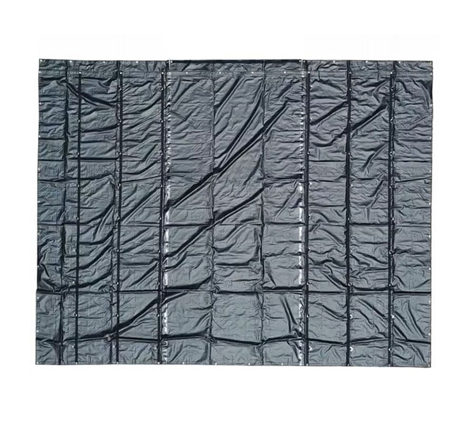 24' x 18' Black Steel Tarp for Heavy Duty Truck Cargo - 14 Oz Vinly ...