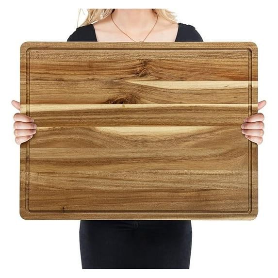 24 x 18 Inch Large Wood Cutting Board, Reversible Wooden Butcher Block ...