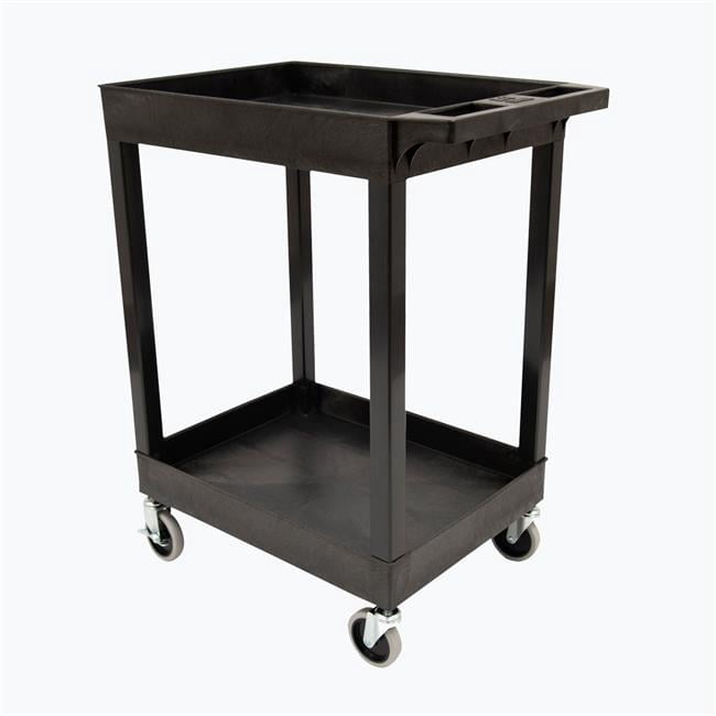 24 x 18 in. Plastic Utility Tub Cart with Two Shelf, Black - Walmart.com