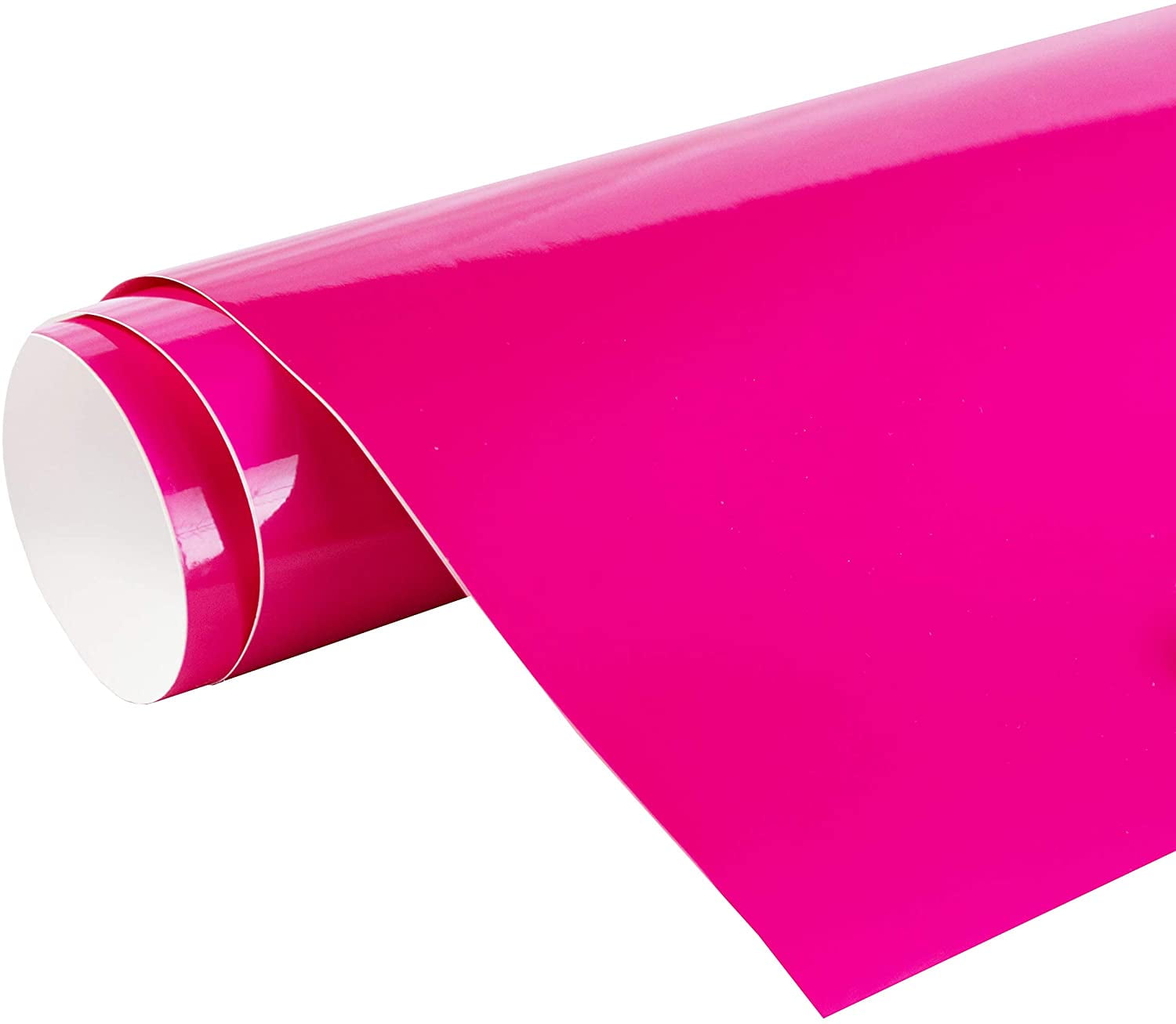 24" x 20 ft Roll of glossy Hottest Pink Repositionable Adhesive-Backed ...