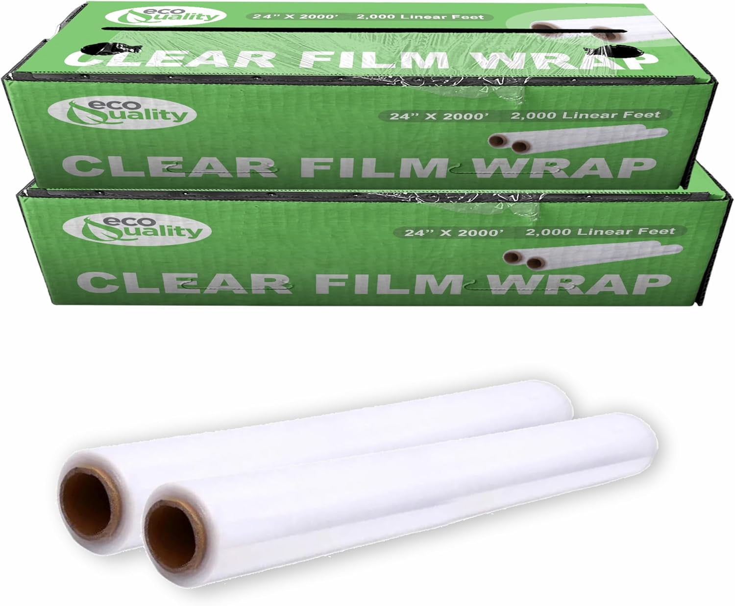 24" x 2000FT Clear Cling PE Food Wrap, Plastic Cling Wrap with ...