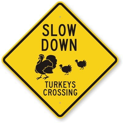 24” x 24” – Aluminum (.080) – Crossing Sign: “Slow Down - Turkeys ...