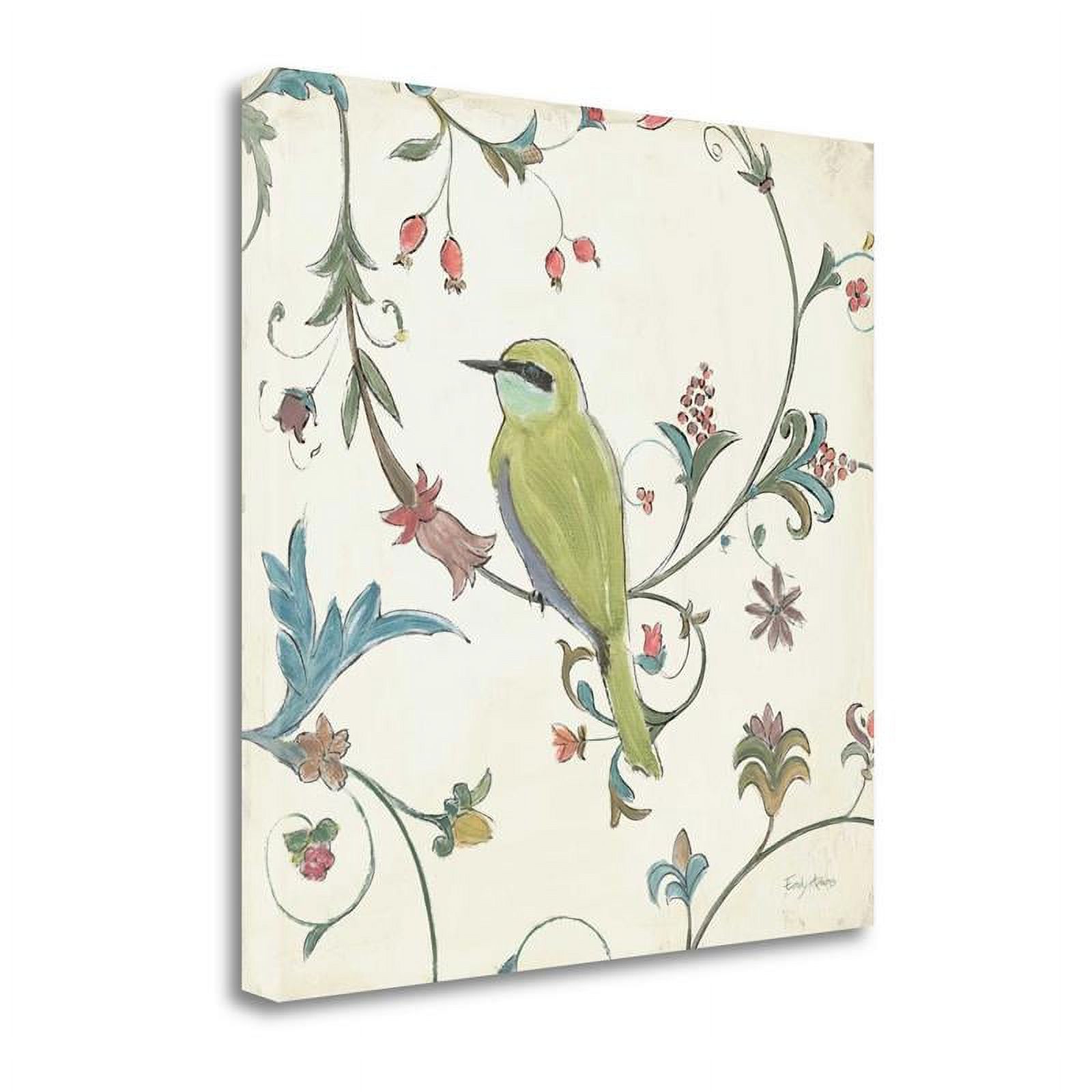 24" x 24" Birds Gem IV by Emily Adams - Print on Canvas Fabric Multi ...